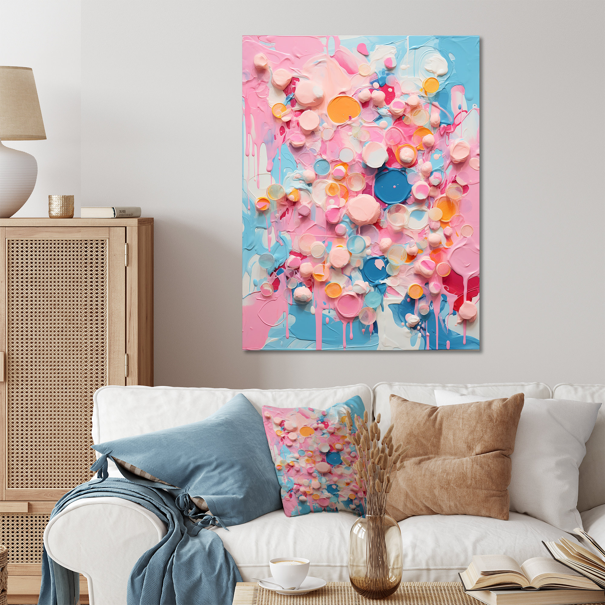 Lark Manor™ Pink Digital Melodic Fusion I - Abstract Collages Metal Wall Art | Wayfair