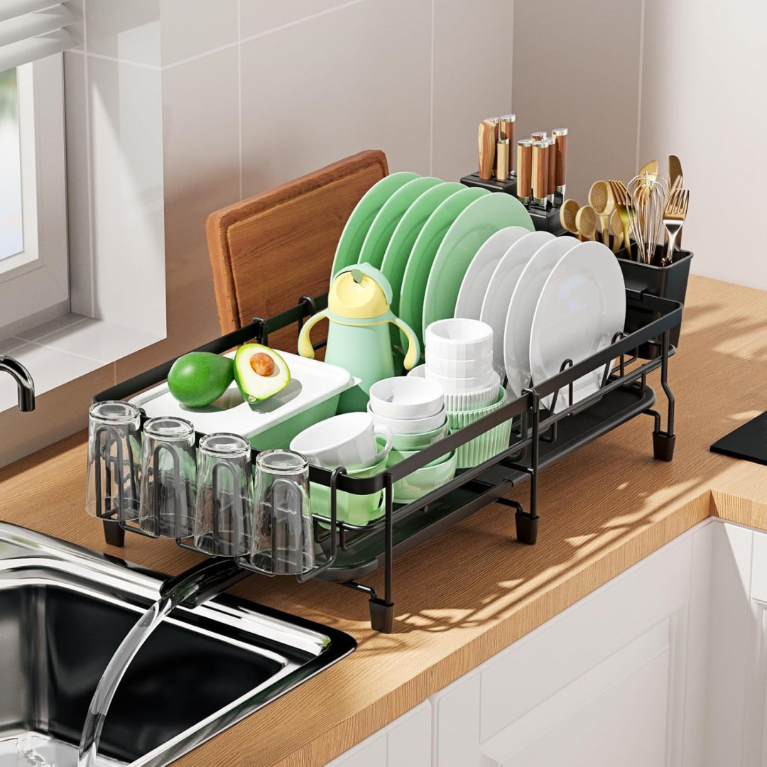 THE GLAMOUR BOUTIQUES Small Dish Drying Rack, Space Saving Dish Racks ...