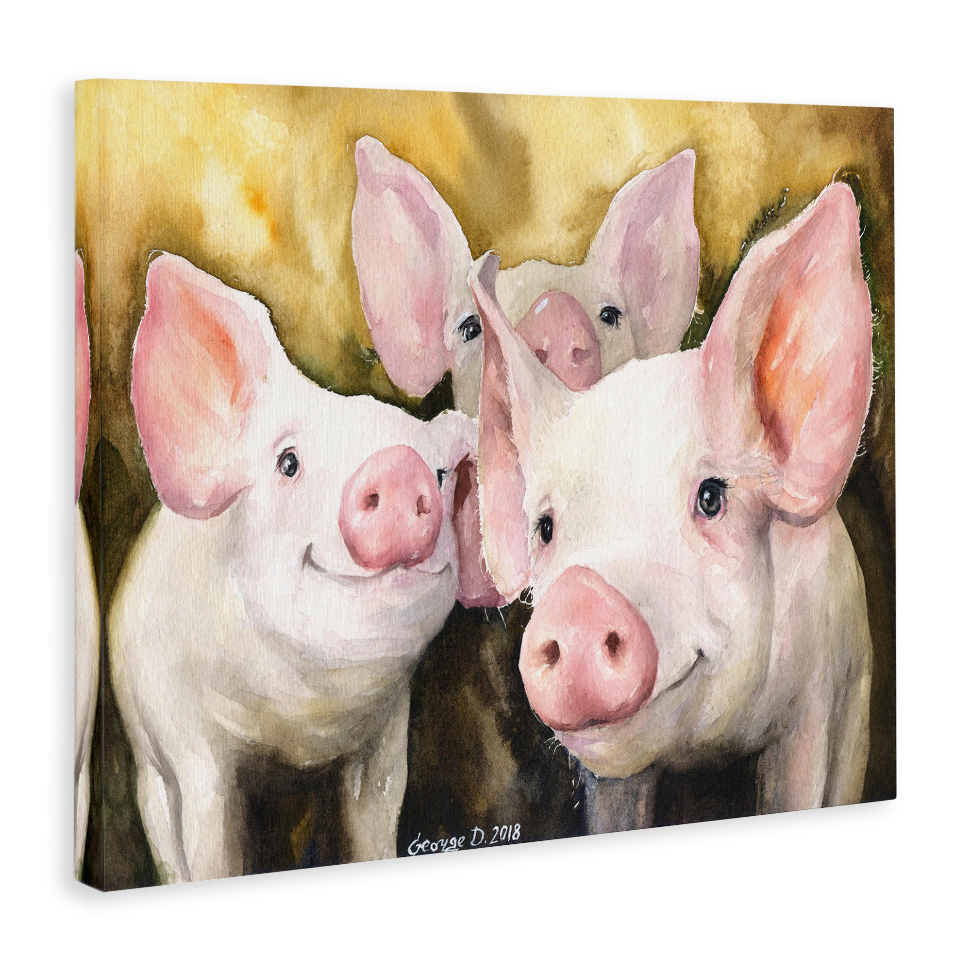 Isabelle & Max™ Simpkins Baby Pigs Watercolor Painting Kids Wall Décor ...