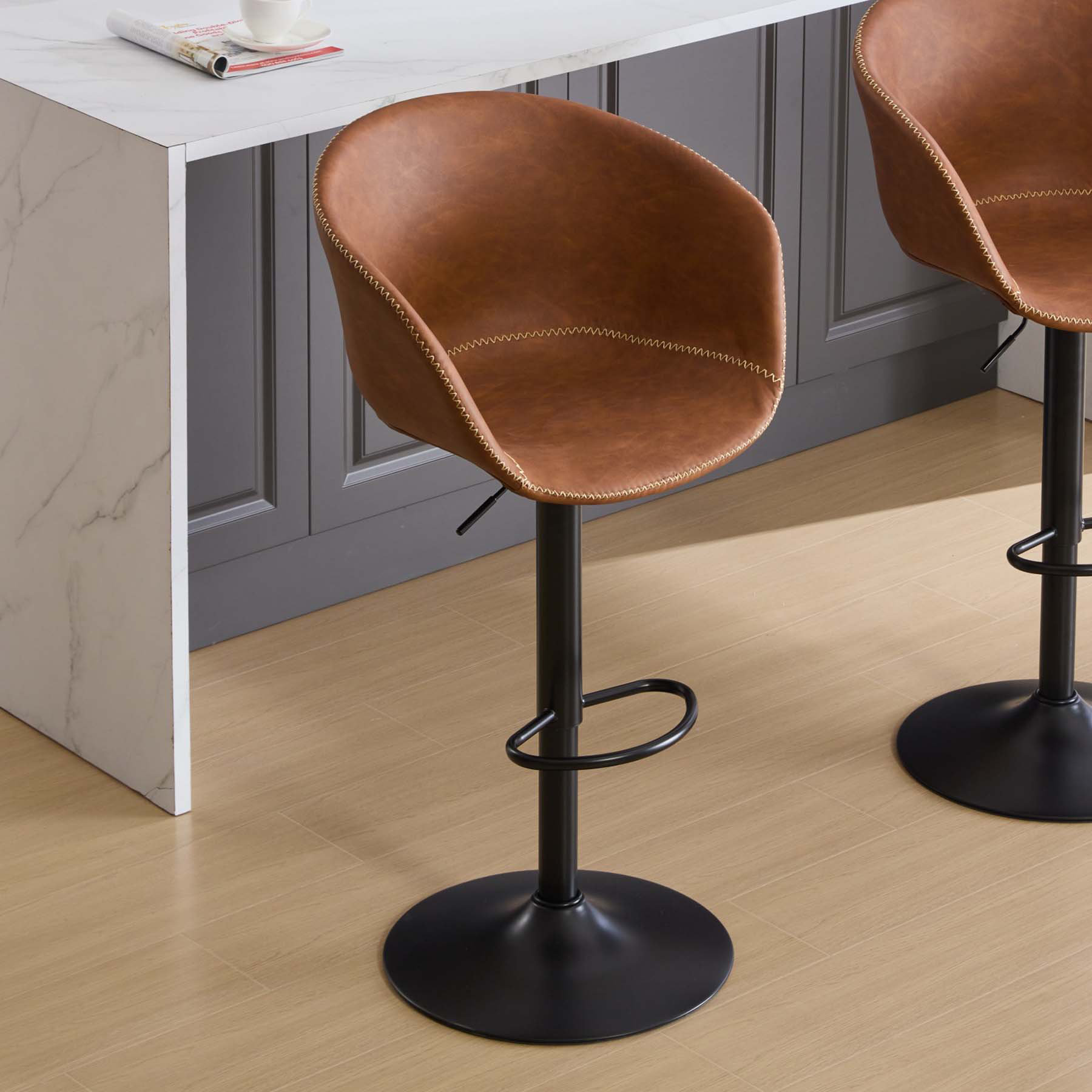Ivy Bronx Ergonomic Bar Stools with 360° Swivel and Adjustable Height ...