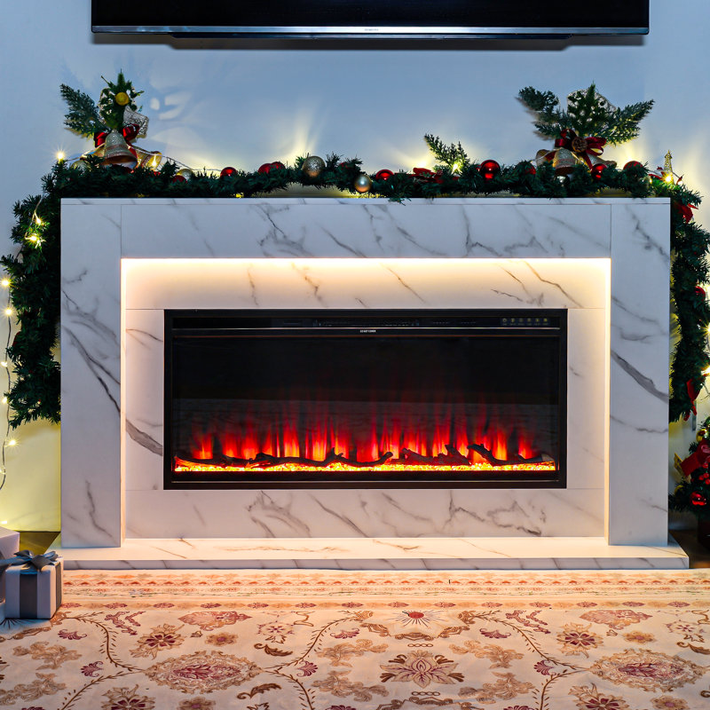 Wrought Studio™ Moneak Simple Surround Electric Fireplace & Reviews ...