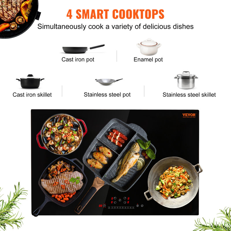 VEVOR 30" 4 Burner Induction Cooktop & Reviews | Wayfair