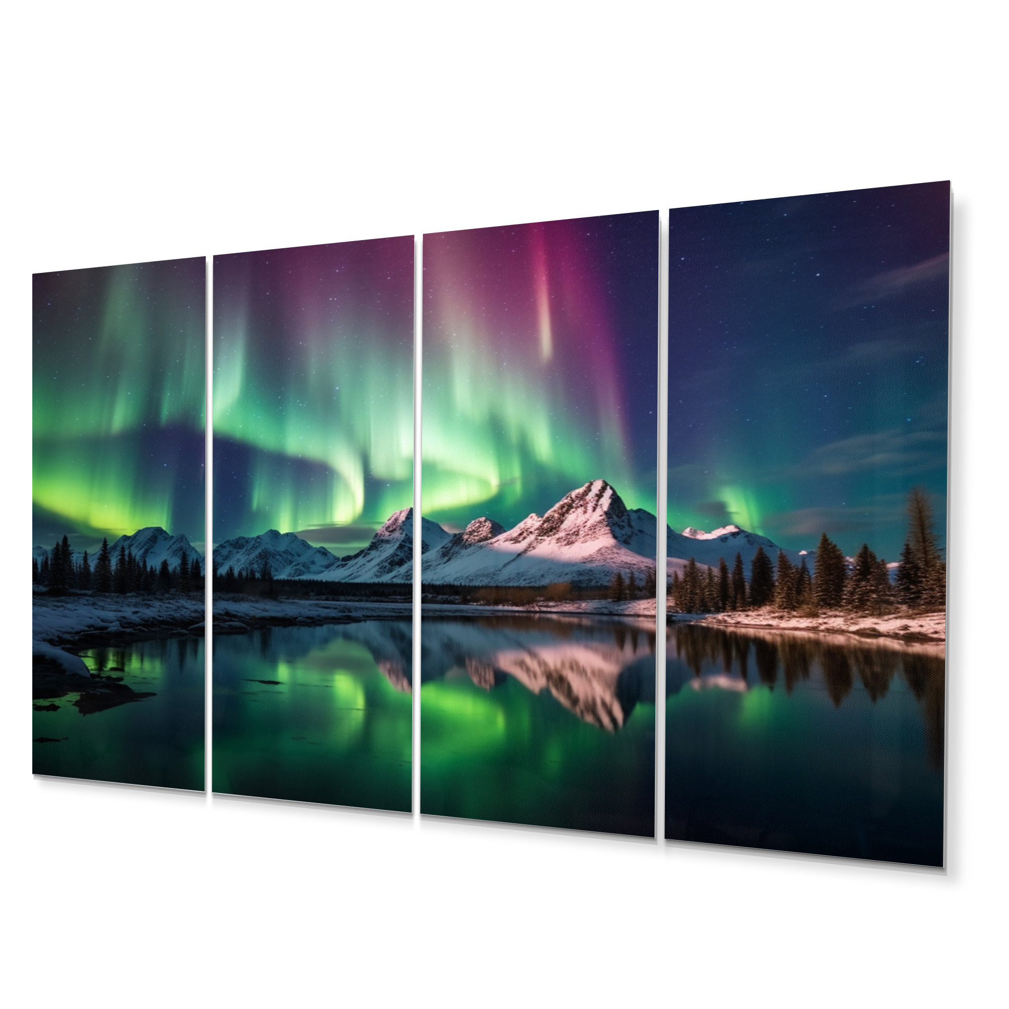 DesignArt Yukon Dream Aurora V " Yukon Dream Aurora V " 4 - Pieces ...
