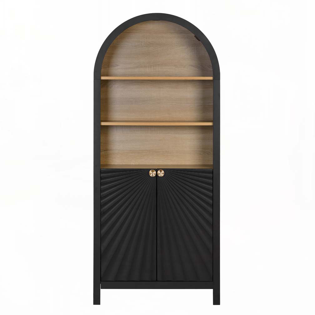 Latitude Run® 5-Tier Arched Bookshelf with Storage Cabinets - Wayfair ...