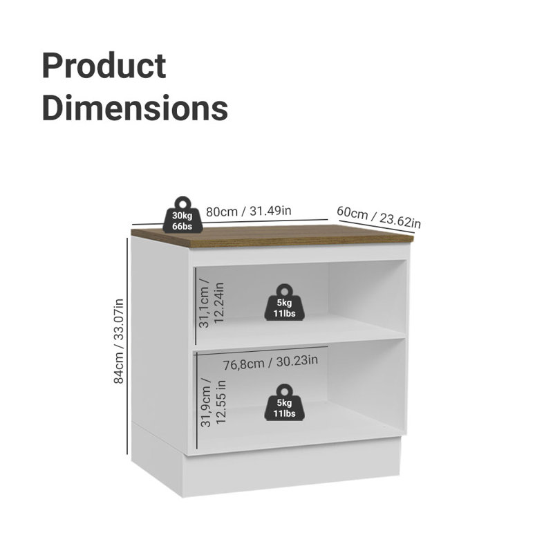 Latitude Run® Hazel Kitchen Base Storage Cabinet with 2 Doors and ...