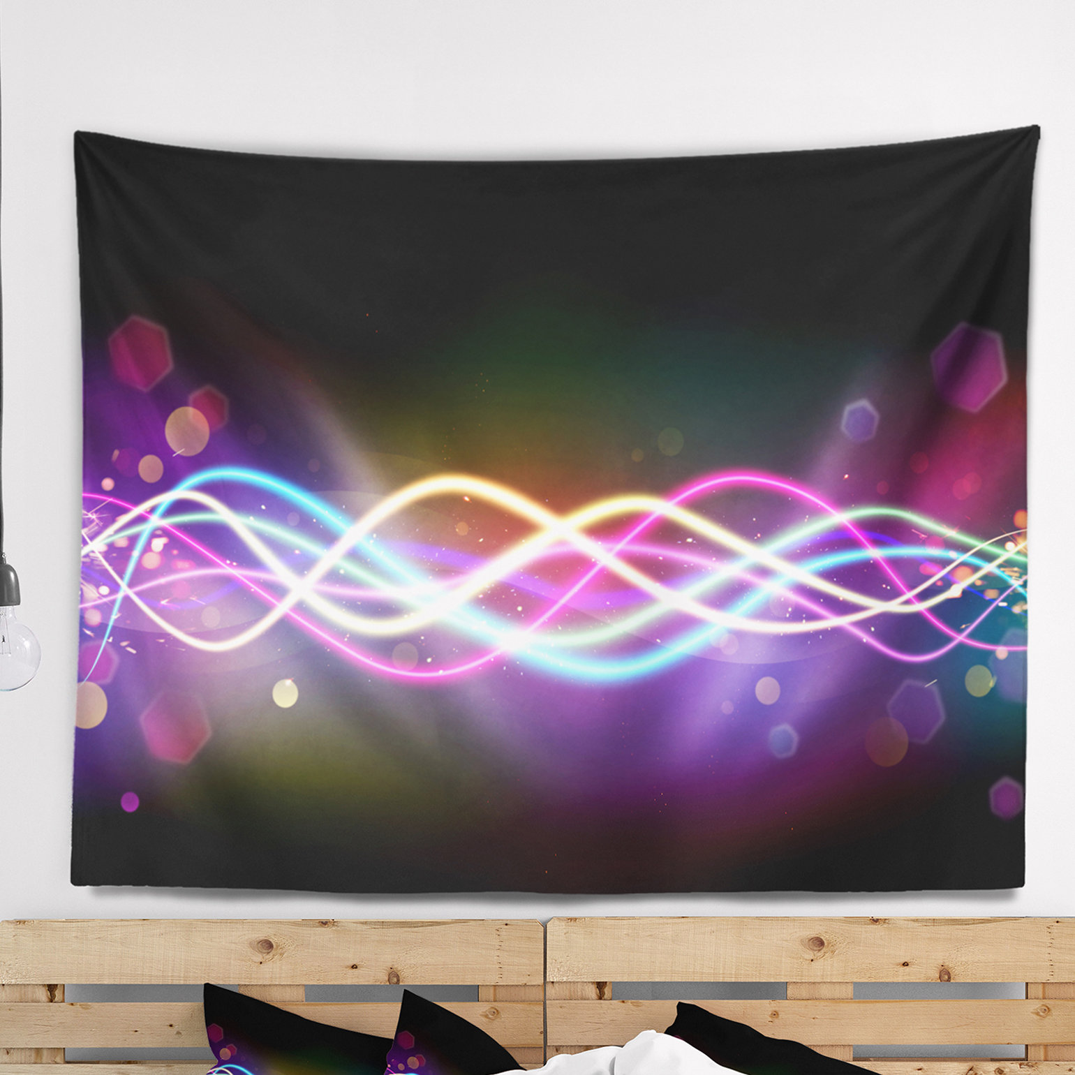 The Twillery Co.® Corwin Abstract Multi colored Tangled Lines Tapestry ...