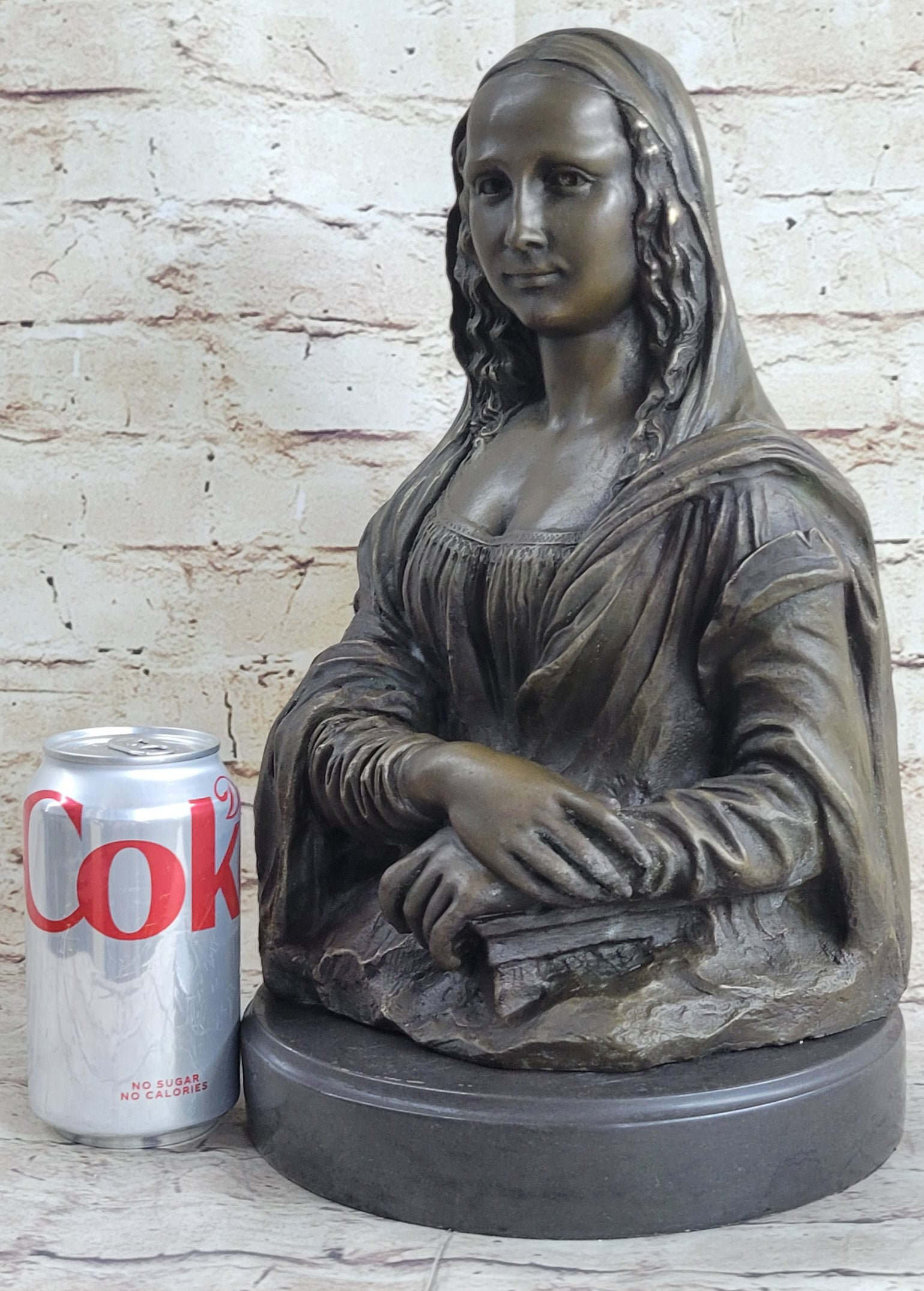 Bloomsbury Market Mona Lisa Bronze Bust Statue Sculpture after Leonardo ...