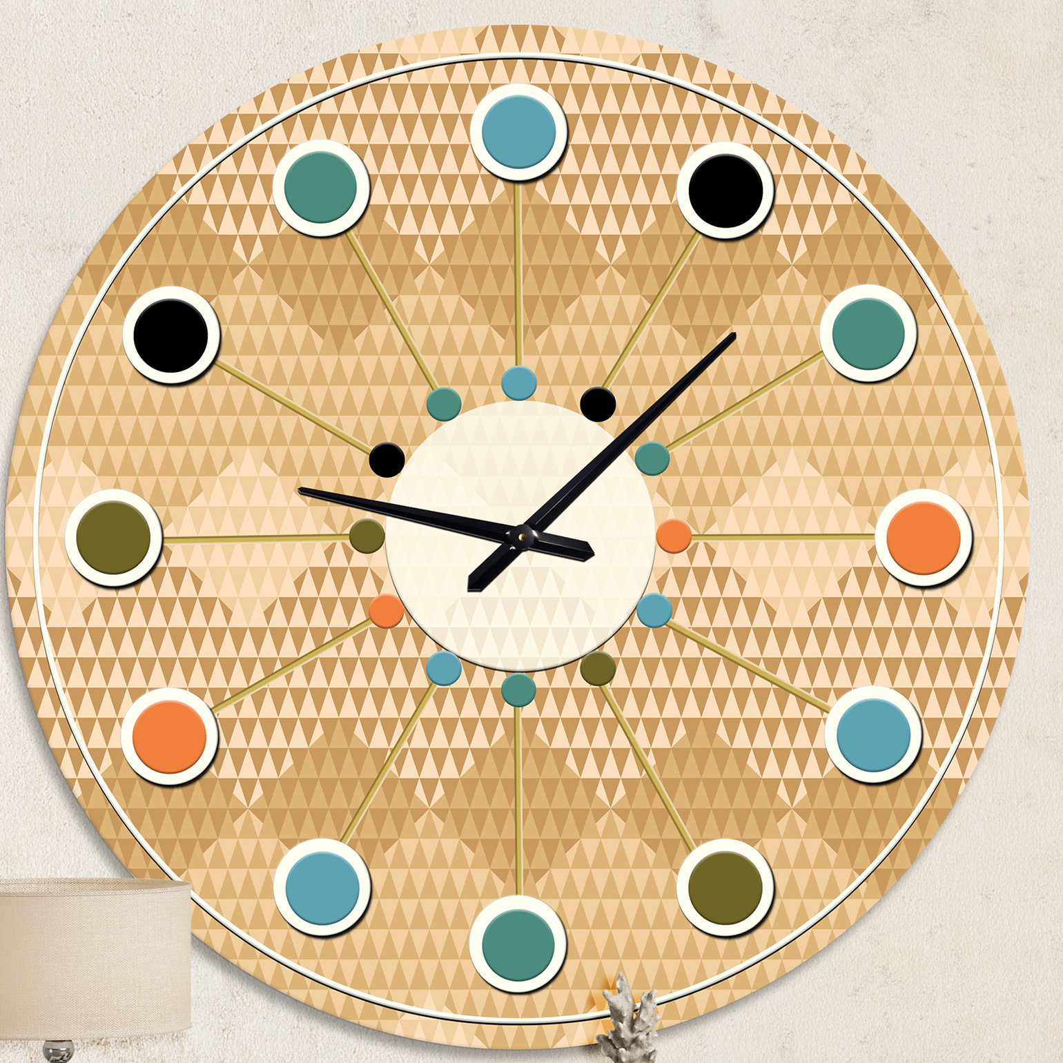 East Urban Home Beige Retro Triangular Wave - Mid-Century Modern wall ...