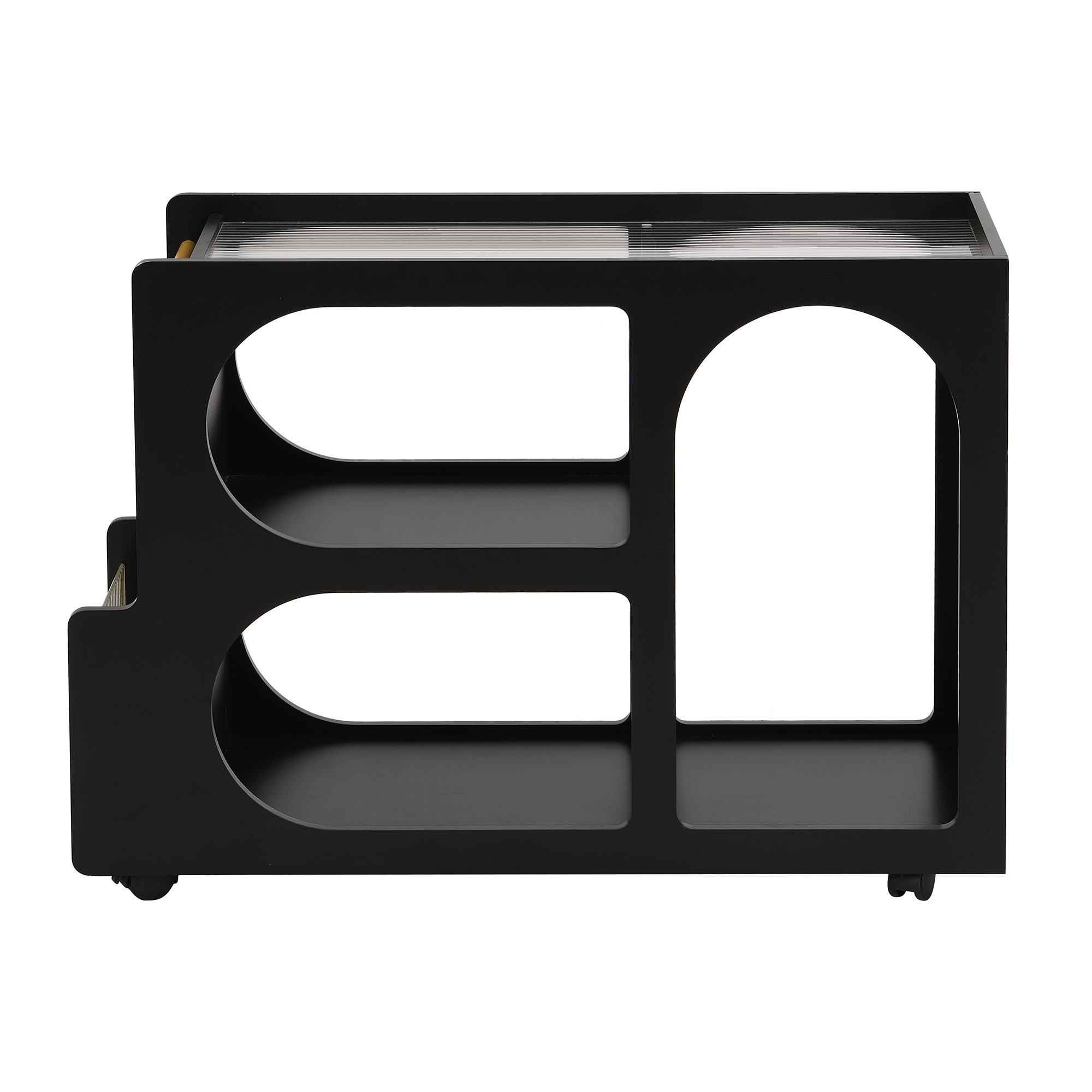 OUTEXER 32 Inch Wide MDF Mobile End Table Modern Nightstand With ...