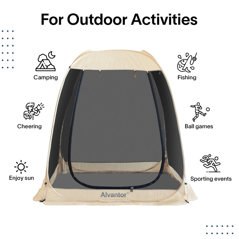Eighteentek Outdoor Screen Tent with 4 Panels and PE Floor, 6x6 FT ...
