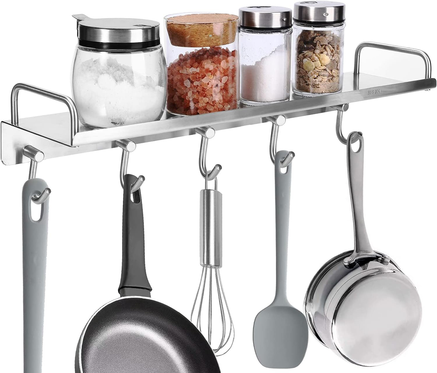 Prep & Savour Metal Rectangle Wall Mounted Pot Rack | Wayfair