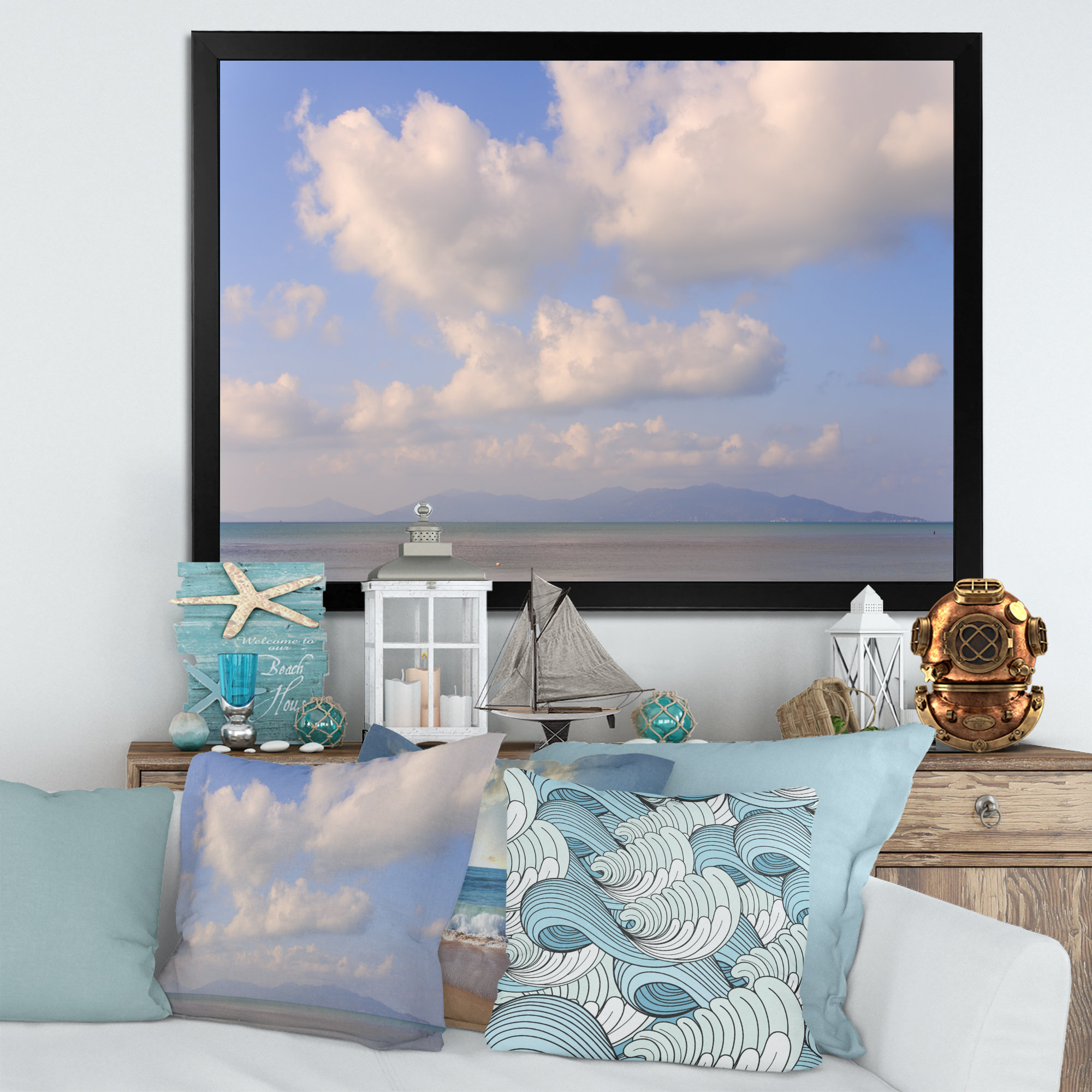 Highland Dunes Clouds Sky - Picture Frame Photograph on Canvas | Wayfair