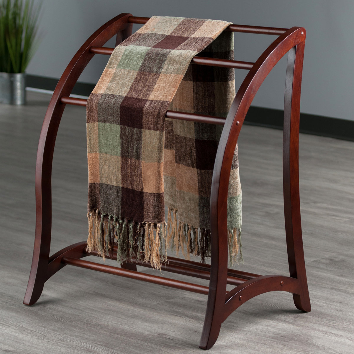 Red Barrel Studio® Espinosa Walnut Quilt Rack & Reviews | Wayfair
