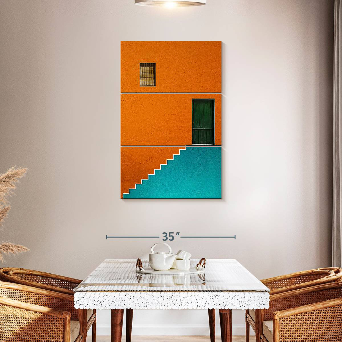 Ebern Designs Lilie Colorblock Minimalist Building | Wayfair