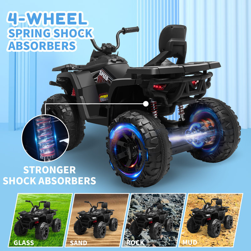 JOYRACER 24V Kids Ride On ATV with 2 Seater & Reviews | Wayfair