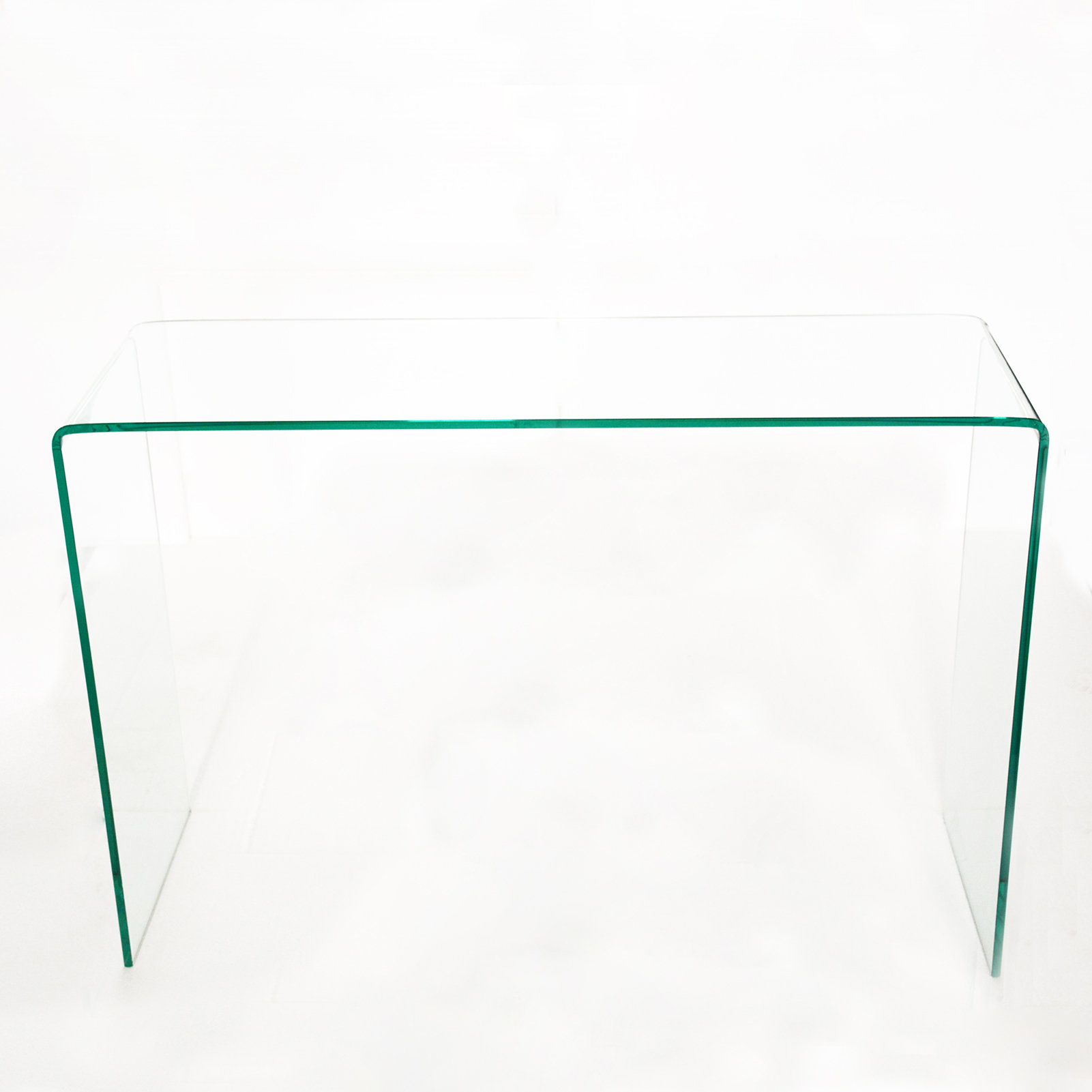 Orren Ellis Glass Console Table, Transparent Tempered Glass Console ...