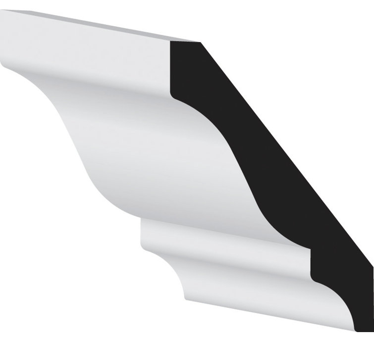 Metrie 9/16" x 3-9/16" x 08' Primed White MDF Crown | Wayfair