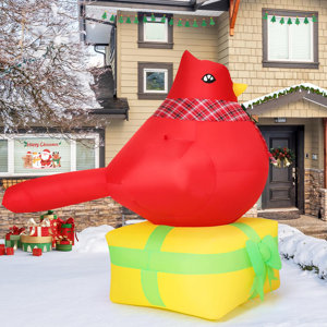 The Holiday Aisle® Christmas Inflatables 5 FT Inflatable Cardinal ...