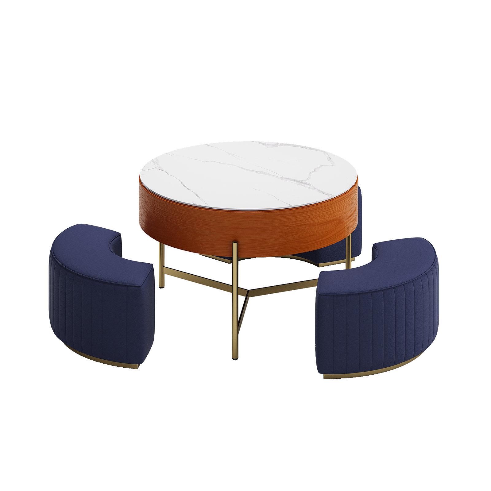 Everly Quinn Lift Top Extendable 3 Storable Stools Sintered Stone ...