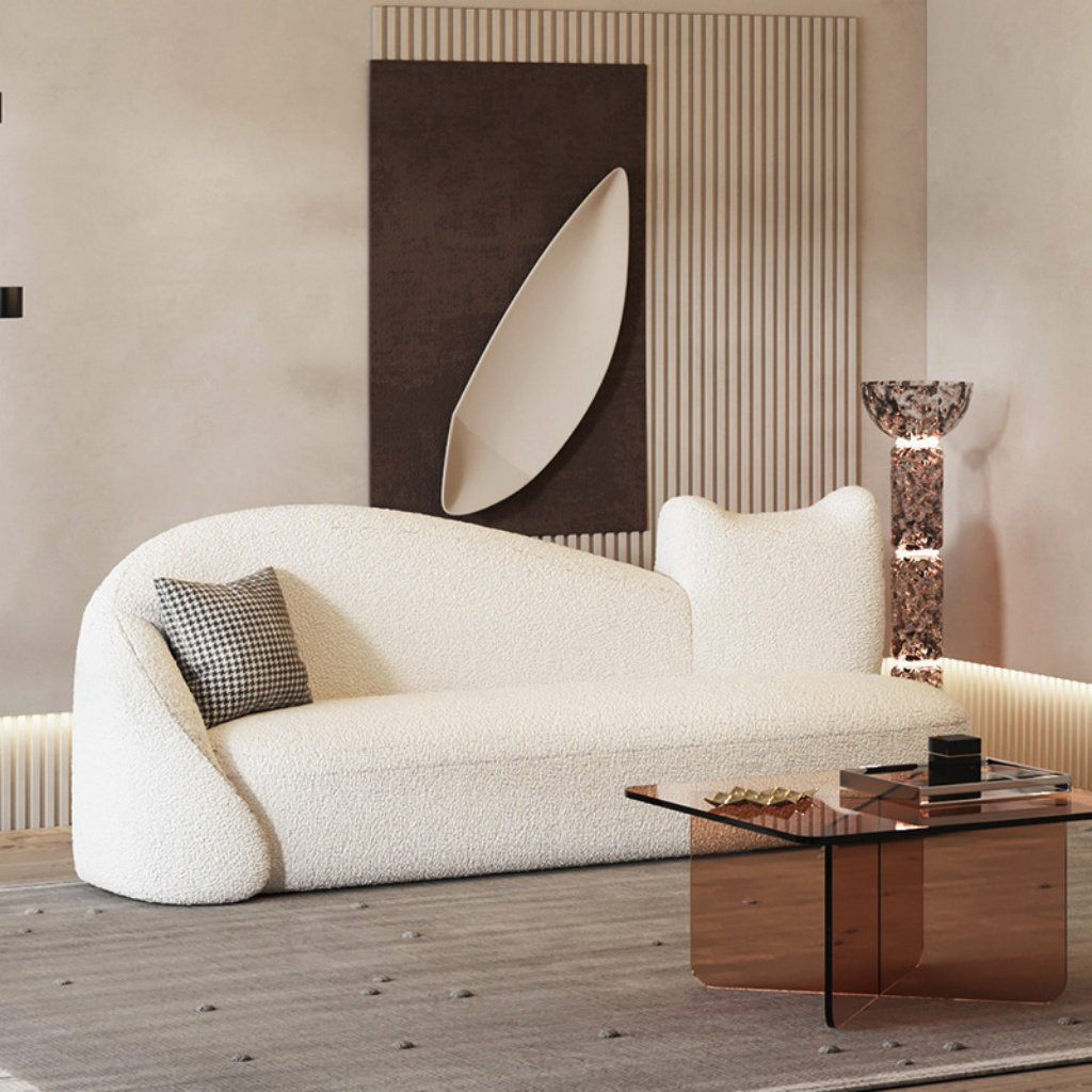 Lifton Modern Simple Cream Style White Sofa 94.49 | Wayfair