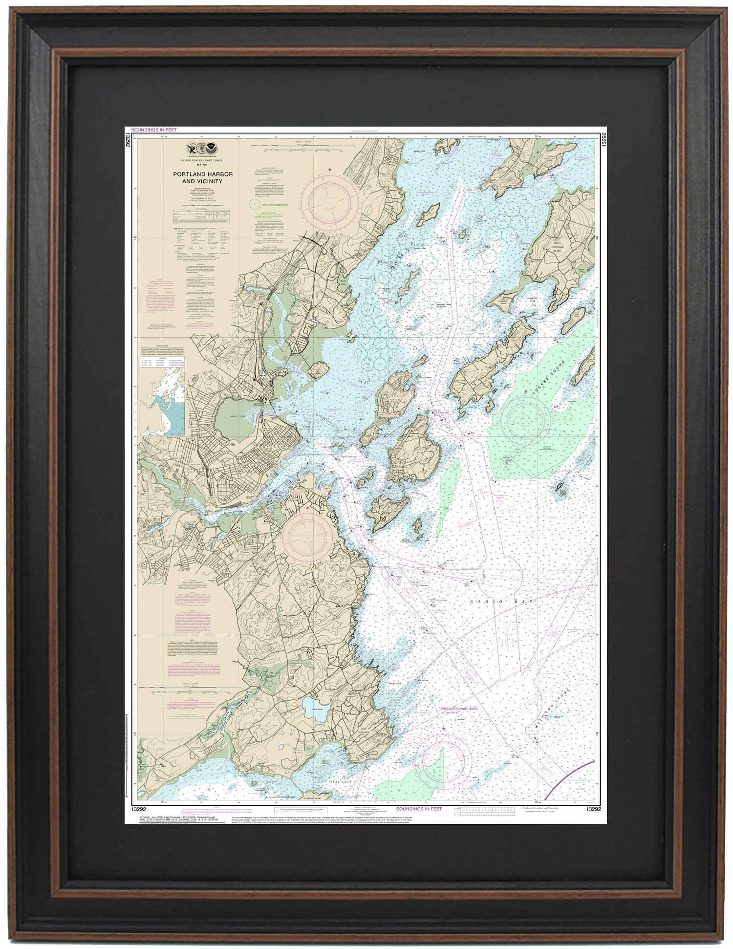 Longshore Tides Portland Harbor | Nautical Chart | Framed Print | Wayfair