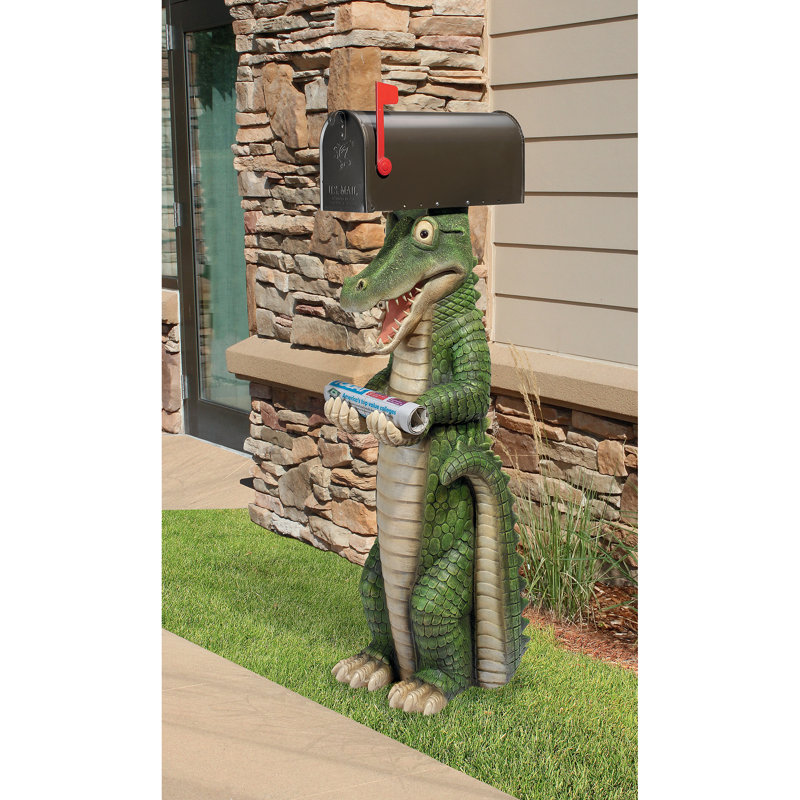 Design Toscano Postal Gator Mailbox Post Sleeve Statue & Reviews | Wayfair