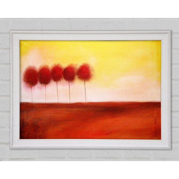 Rosalind Wheeler Red Tree Line Up - Single Picture Frame Art Prints ...