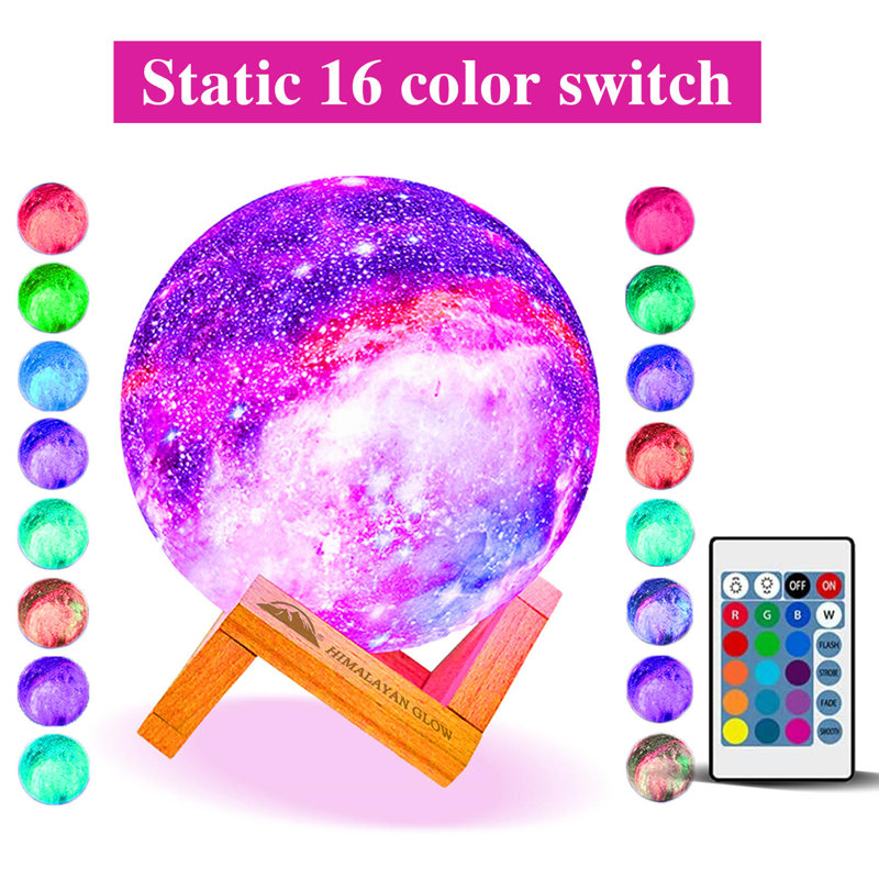 Himalayan Glow 3D galaxy Moon Lamp, Multi-Color LEDs, Unique | Wayfair