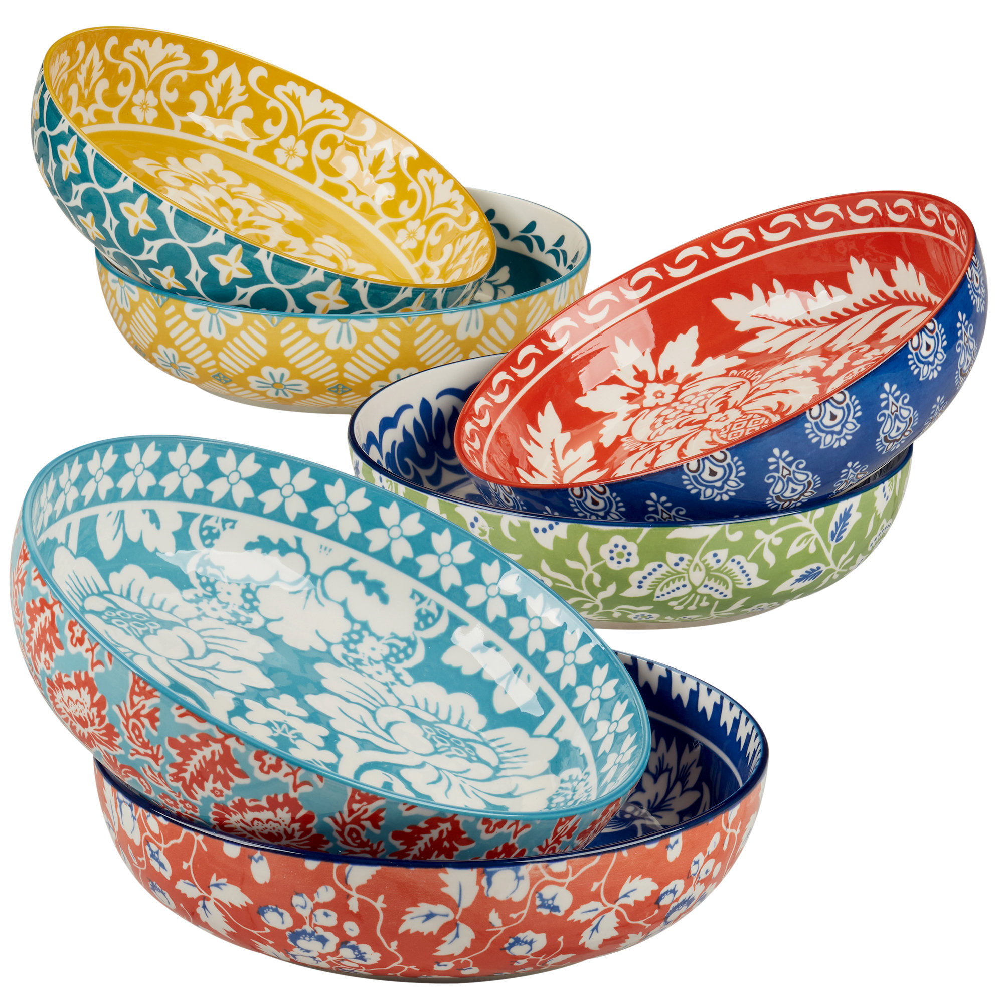 Certified International Panache Set of 6 Soup Pasta Bowl 6 asst 9.25in ...
