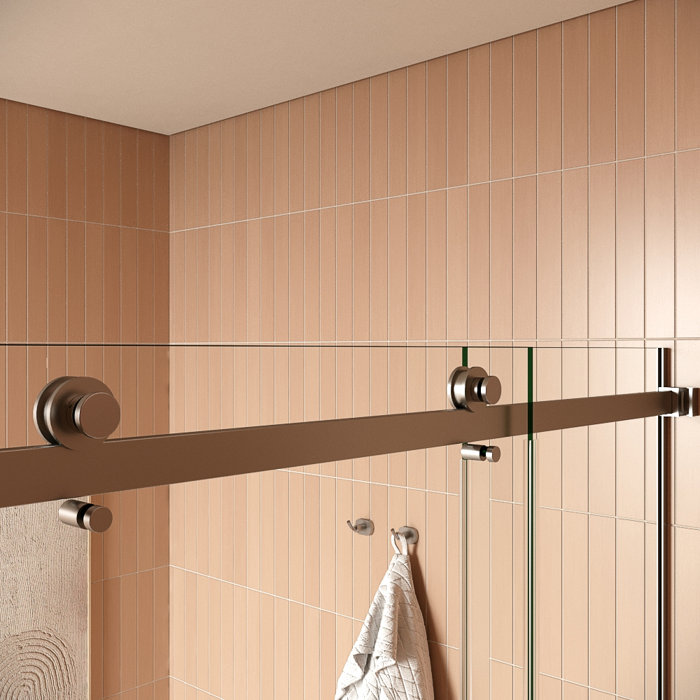 StreamlineBath Monaci 48" x 74" Semi-Frameless Sliding Shower Door with ...