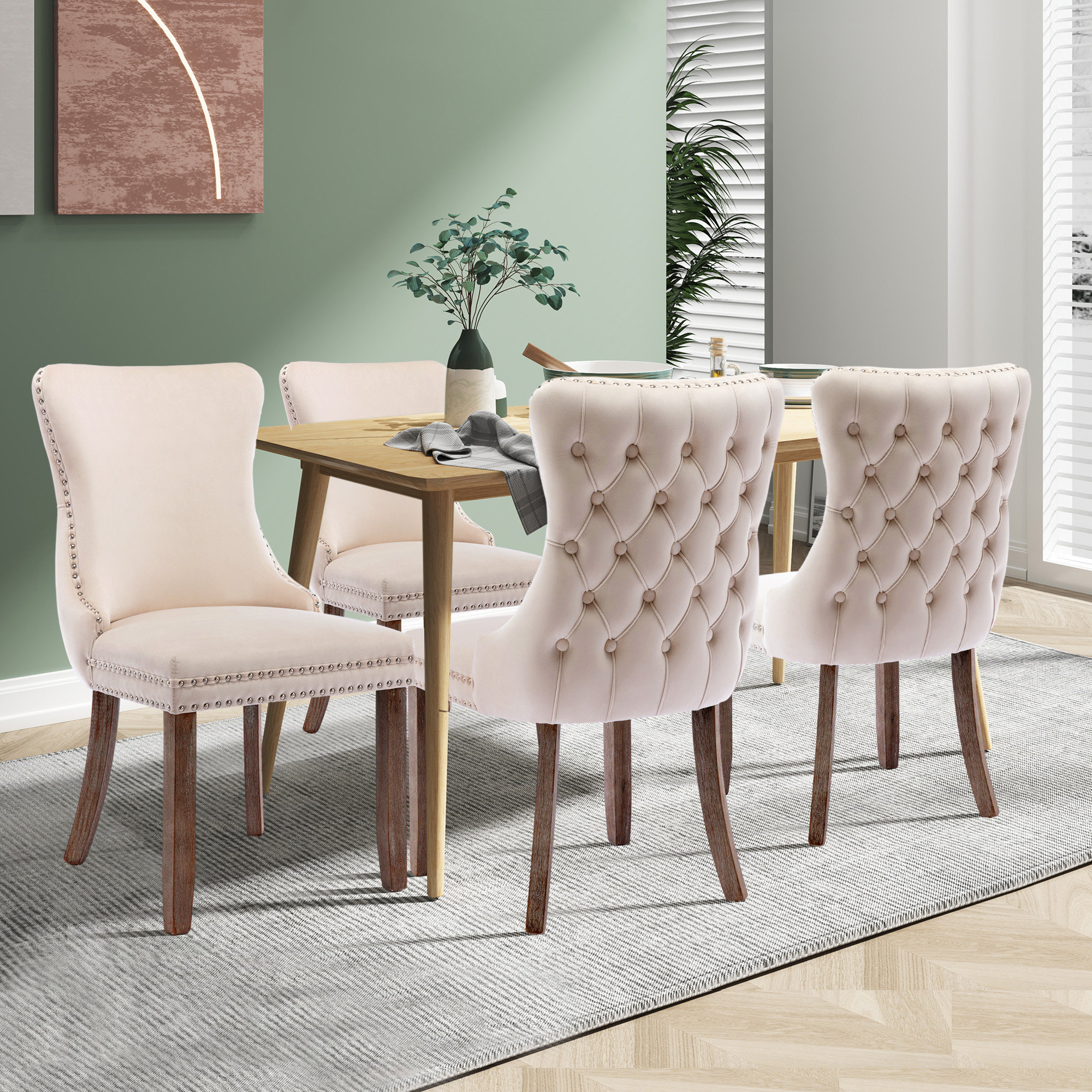 Winston Porter Tufted Modern Velvet Kitchen Upholstered Dining Chair ...