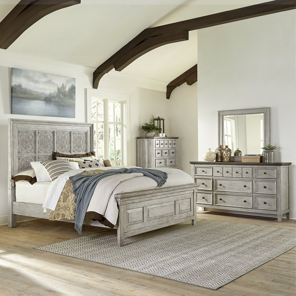 Kelly Clarkson Home Haylee Queen Panel Bed, Dresser & Mirror, Chest ...