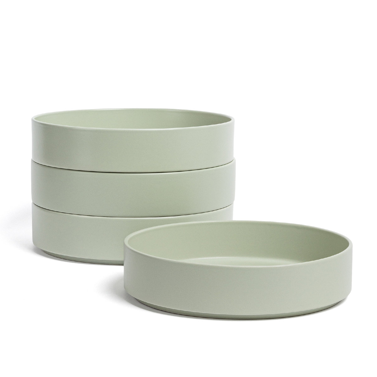 over&back Stackable Semi Hand-Finished Stoneware Dinner Bowls, Set of 4 ...