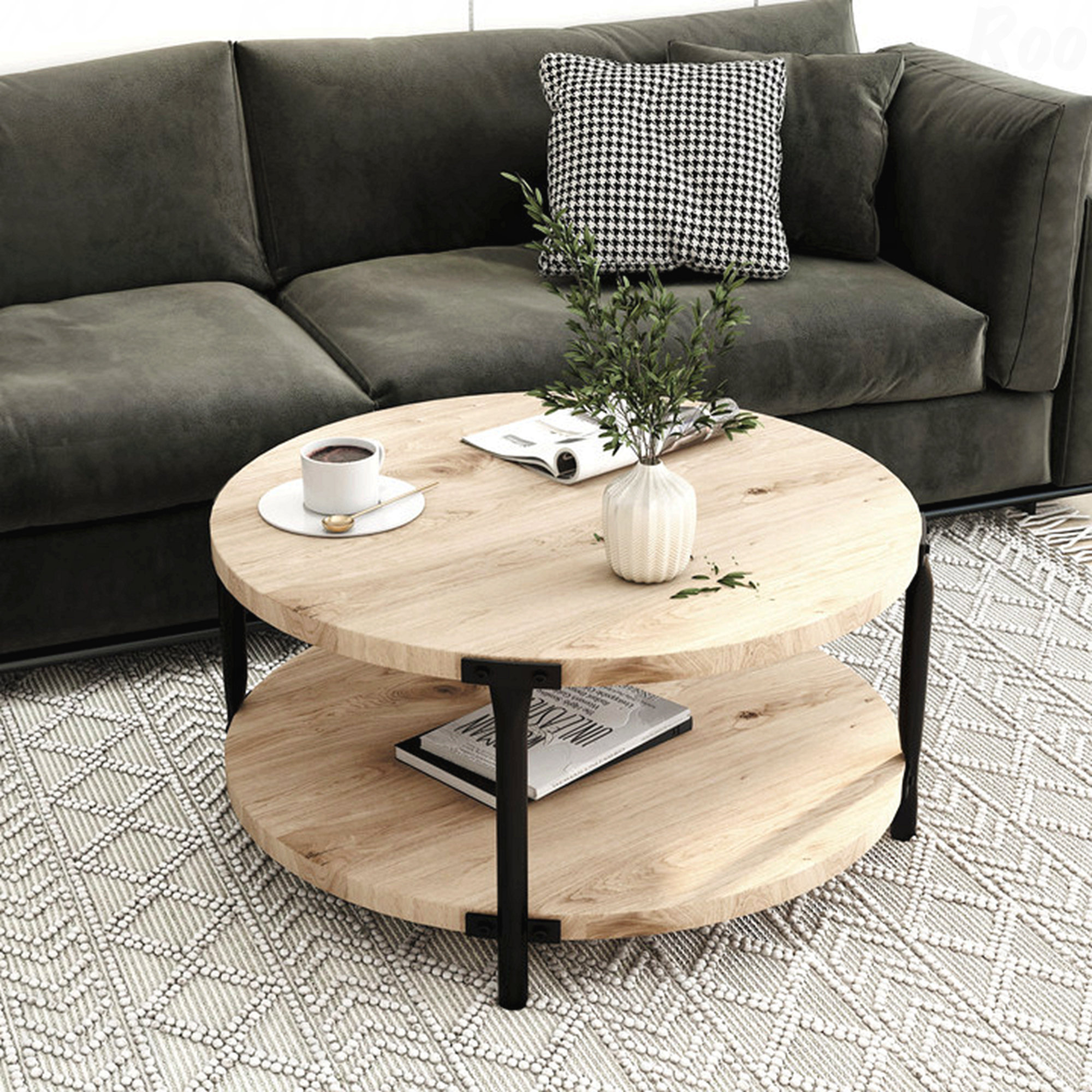 Latitude Run® Modern Minimalist Round Dining Table 29.61-Inch Mdf ...