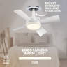 Bell + Howell Socket Fan Ceiling Fan with 1000 Lumens Warm Light ...