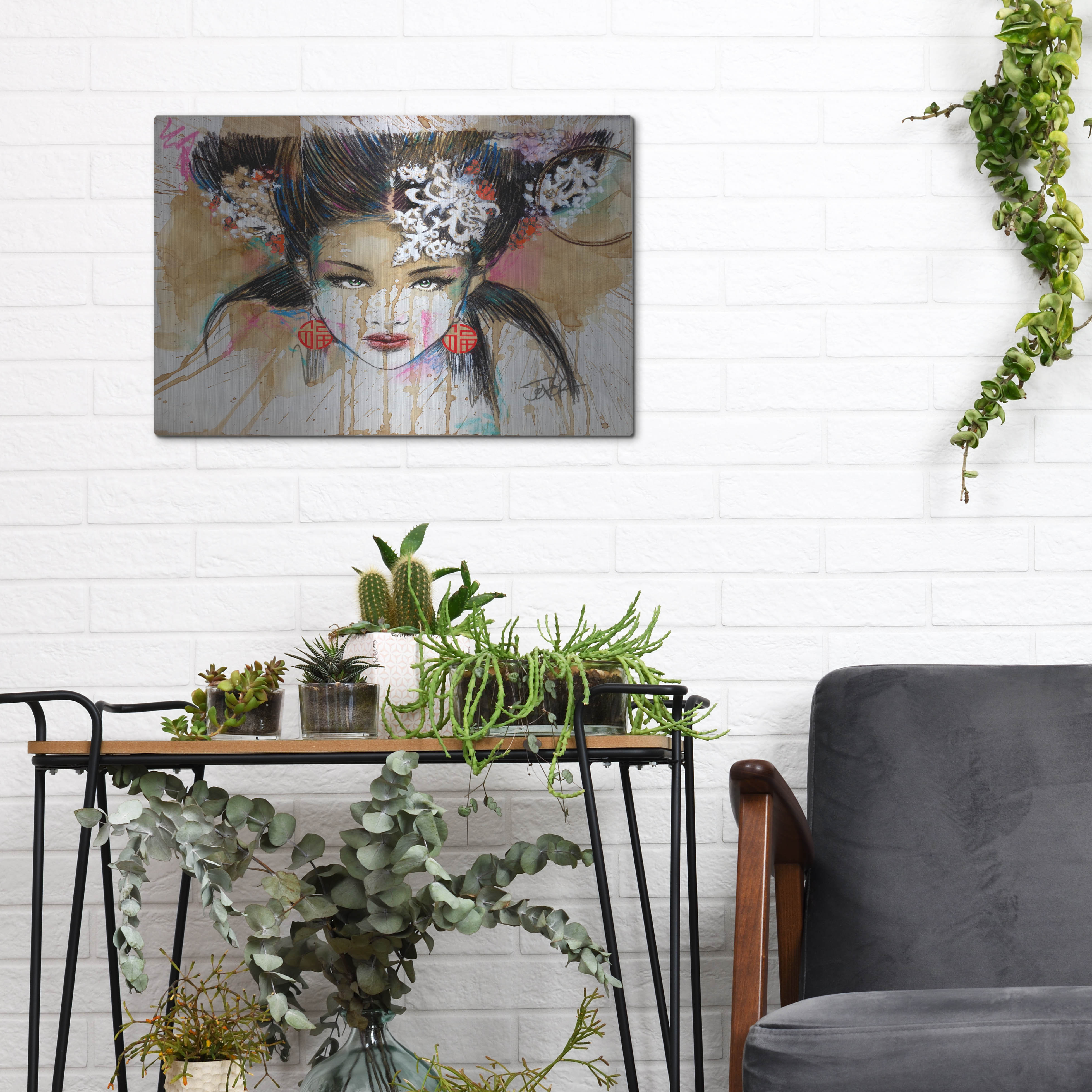 Ebern Designs Lady Luck' by Loui Jover, Metal Wall Art | Wayfair