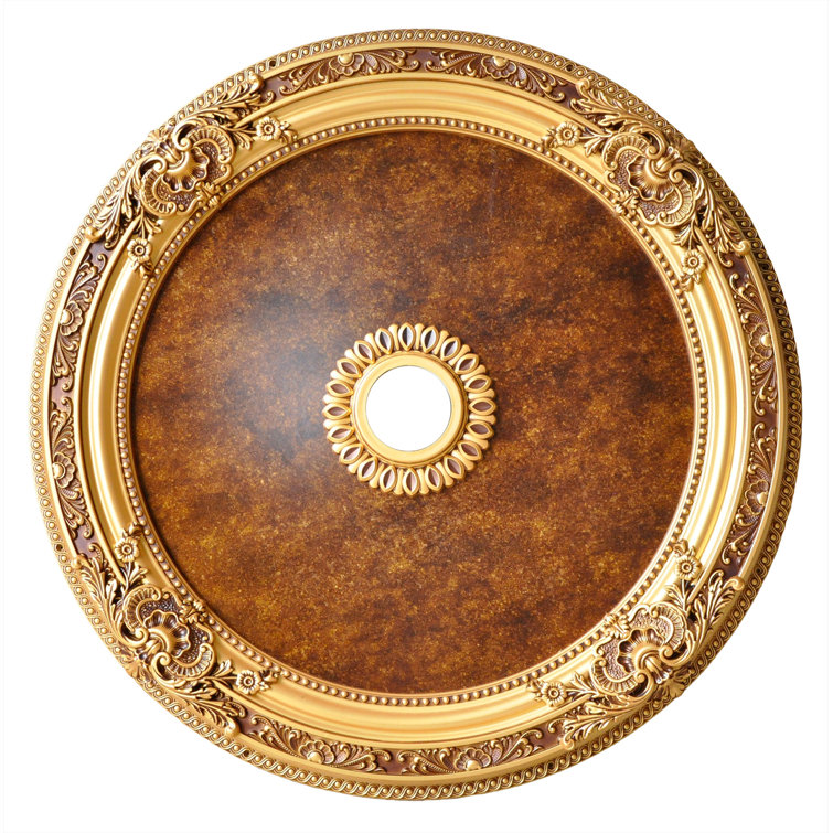 Artistry Lighting Round Brown Marble Center Ceiling Medallion | Wayfair