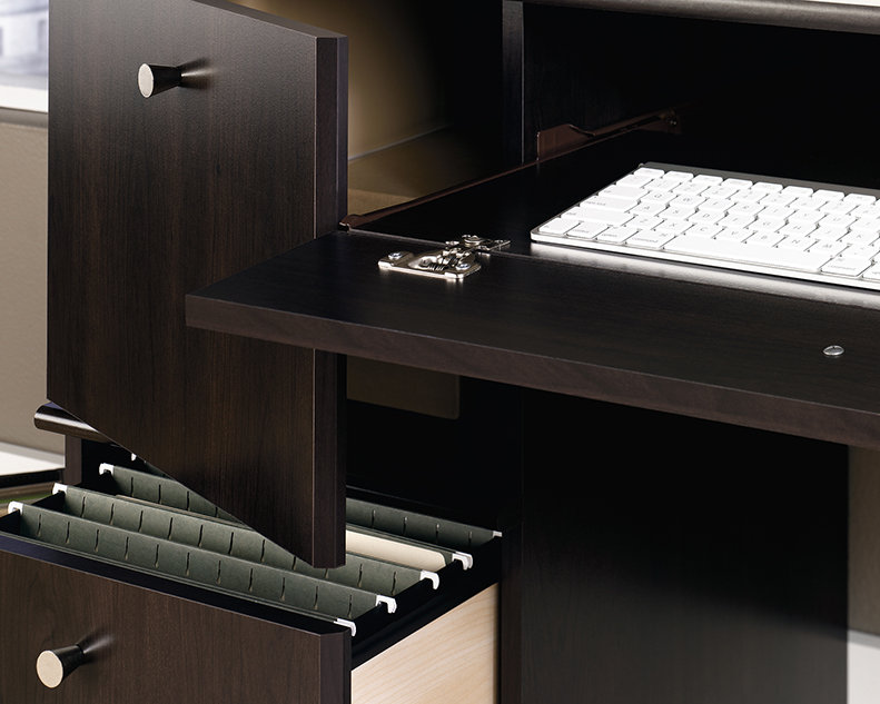 Inbox Zero Cherry Finish Computer Desk | Wayfair