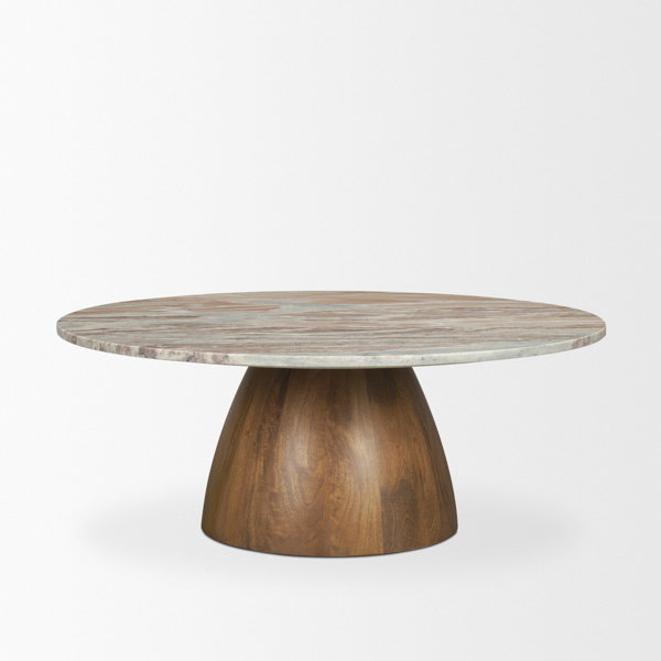 Joss & Main Mellonia 42" Round Genuine Marble Coffee Table | Joss & Main