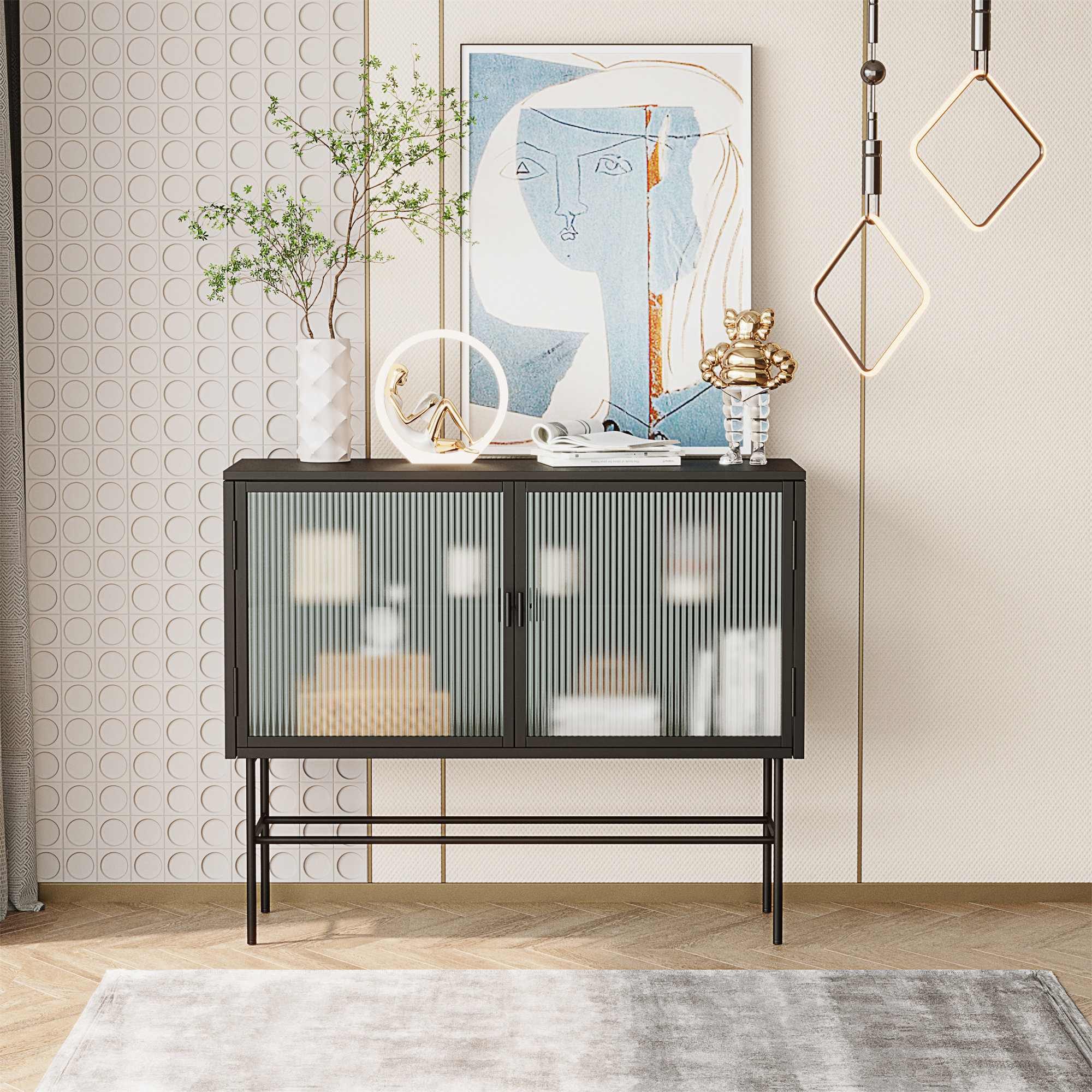 Latitude Run® Console, Entryway, Foyer Table, Dining Cabinet With ... Latitude Run® Console, Entryway, Foyer Table, Dining Cabinet With ...
