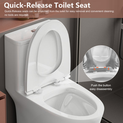 SUPERFLO Elongated Modern Toilet with Comfort Seat Height 17.3 ...