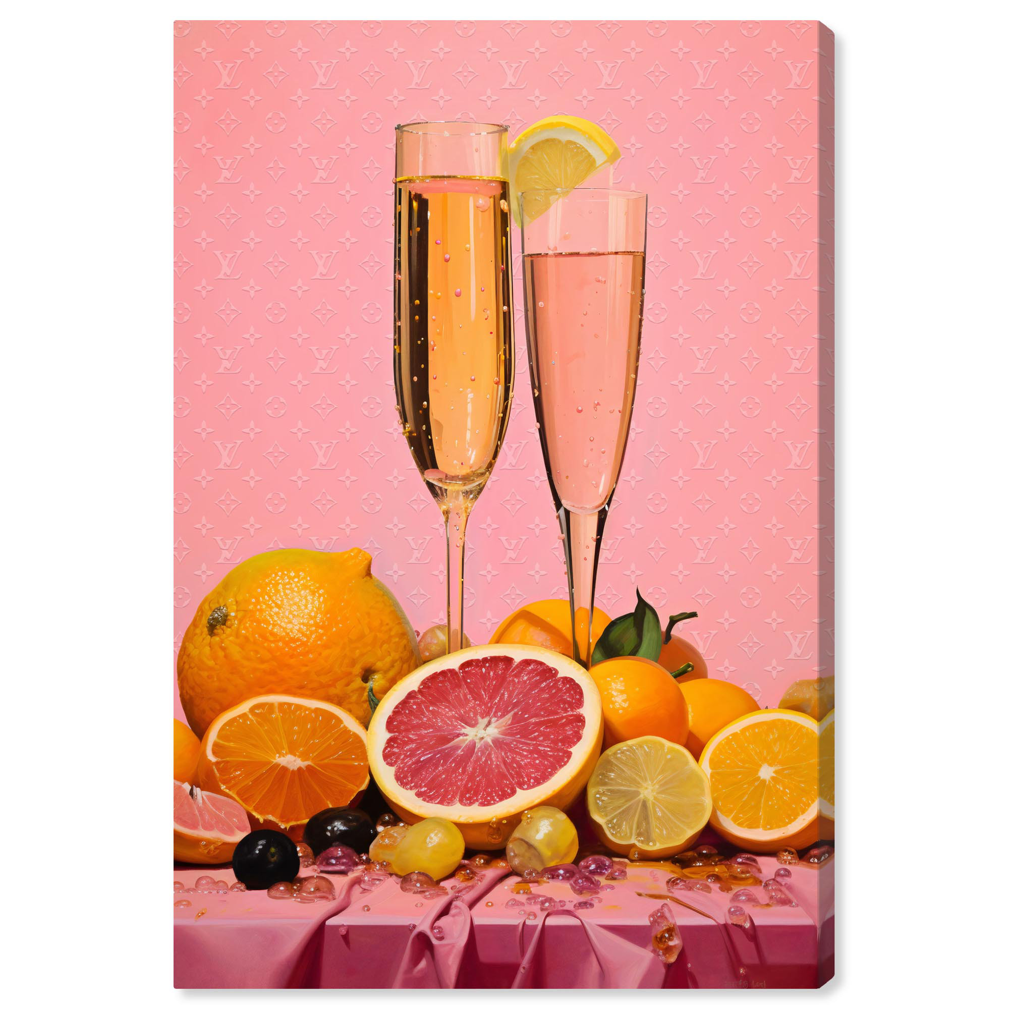 Art Remedy Citrus and Champagne Canvas Drinks and Spirits Wall Art by ...