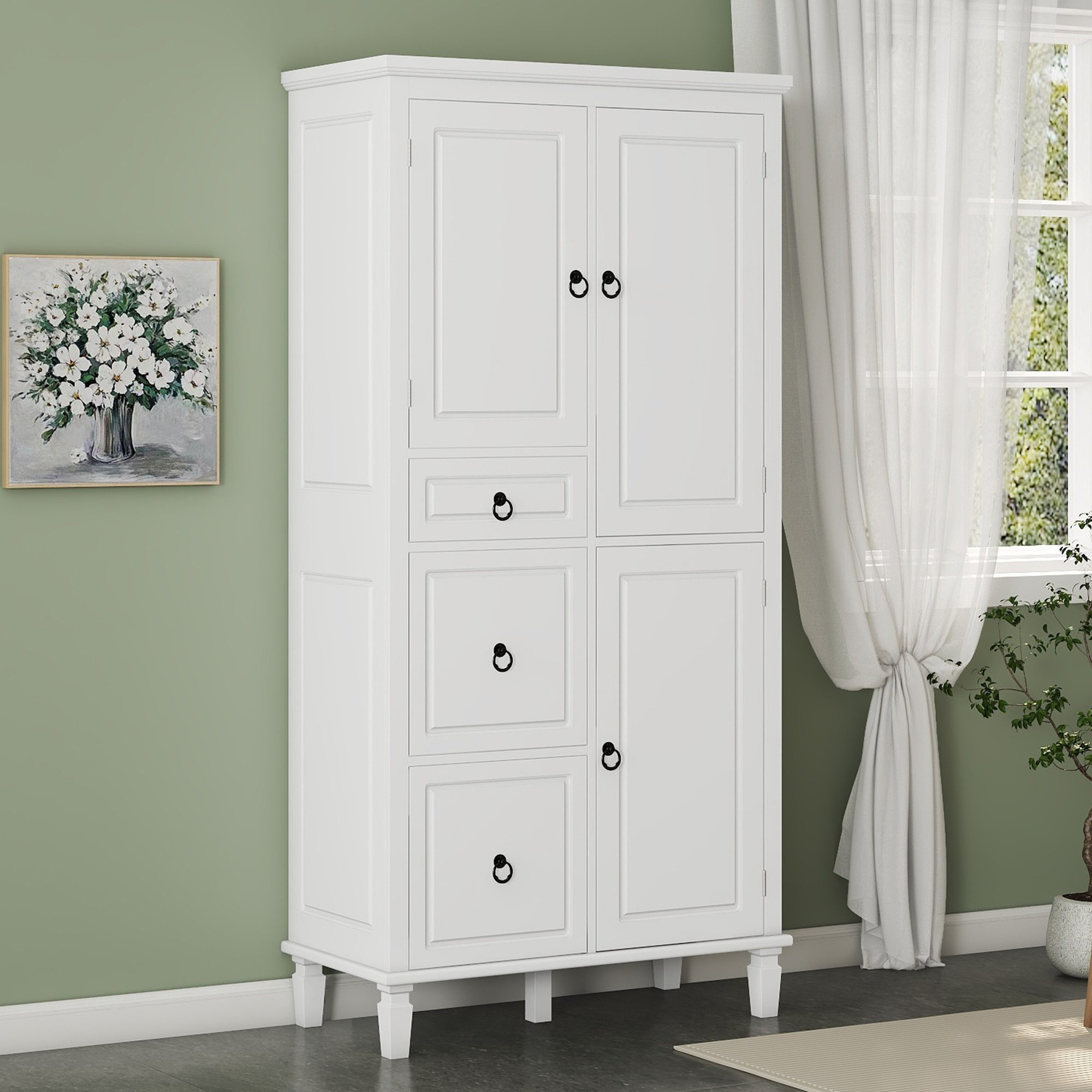 Longshore Tides Freestanding Bathroom Cabinet With Adjustable Shelves ...