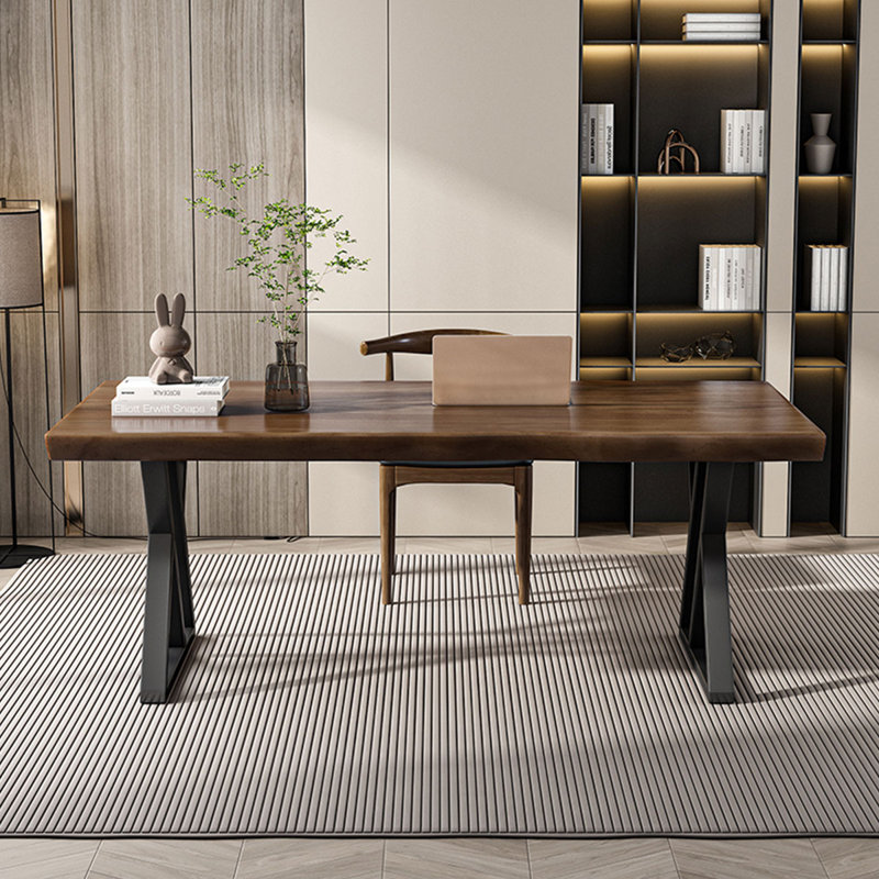 Cozynest Dark Walnut Rectangular Solid Wood desks | Wayfair