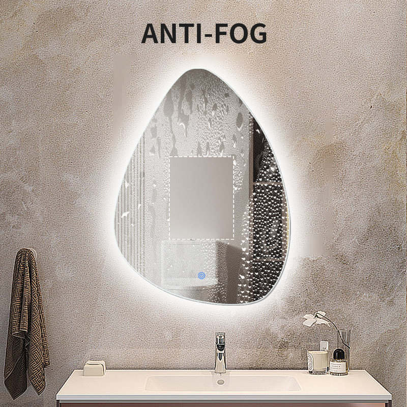 Ivy Bronx Irregular Frameless LED Lighted Anti-fog Bathroom Vanity ...