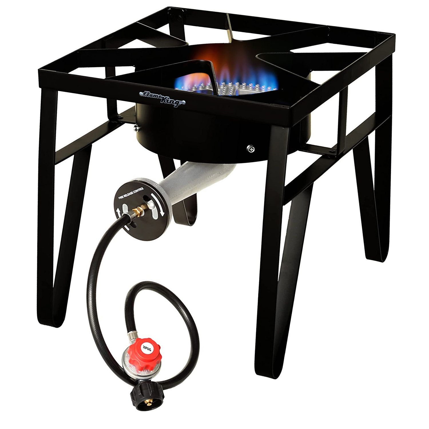 Flame King Heavy Duty 200,000 BTU Turkey Fryer Single Propane Burner ...