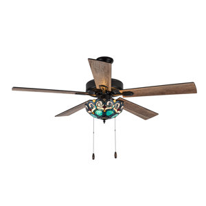 Lark Manor™ 52" W Aramys 5-Blade Remote Controlled Ceiling Fan Tiffany ...