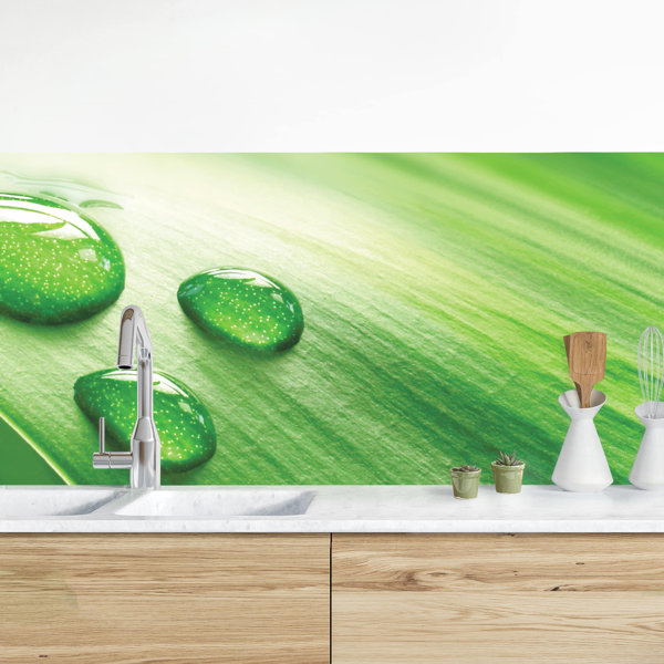 Ebern Designs Alaycia 90 x 315cm PVC Tile in Green | Wayfair.co.uk