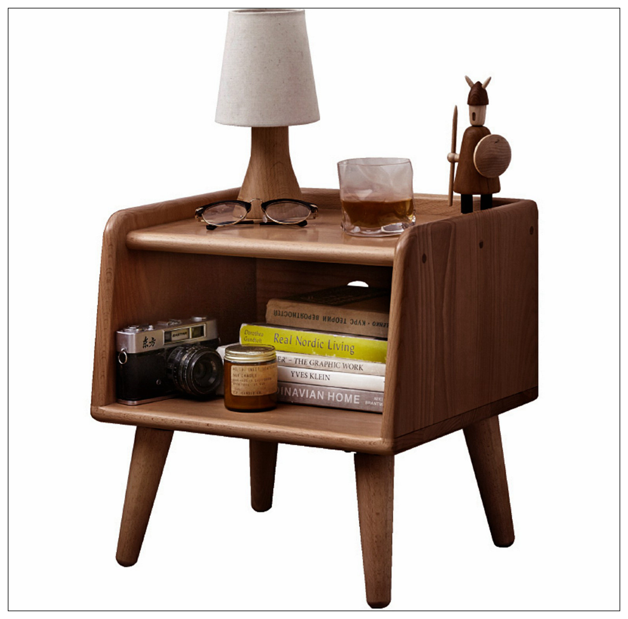 Corrigan Studio® Pure Solid Wood Bedside Cabinet Modern Simple ...