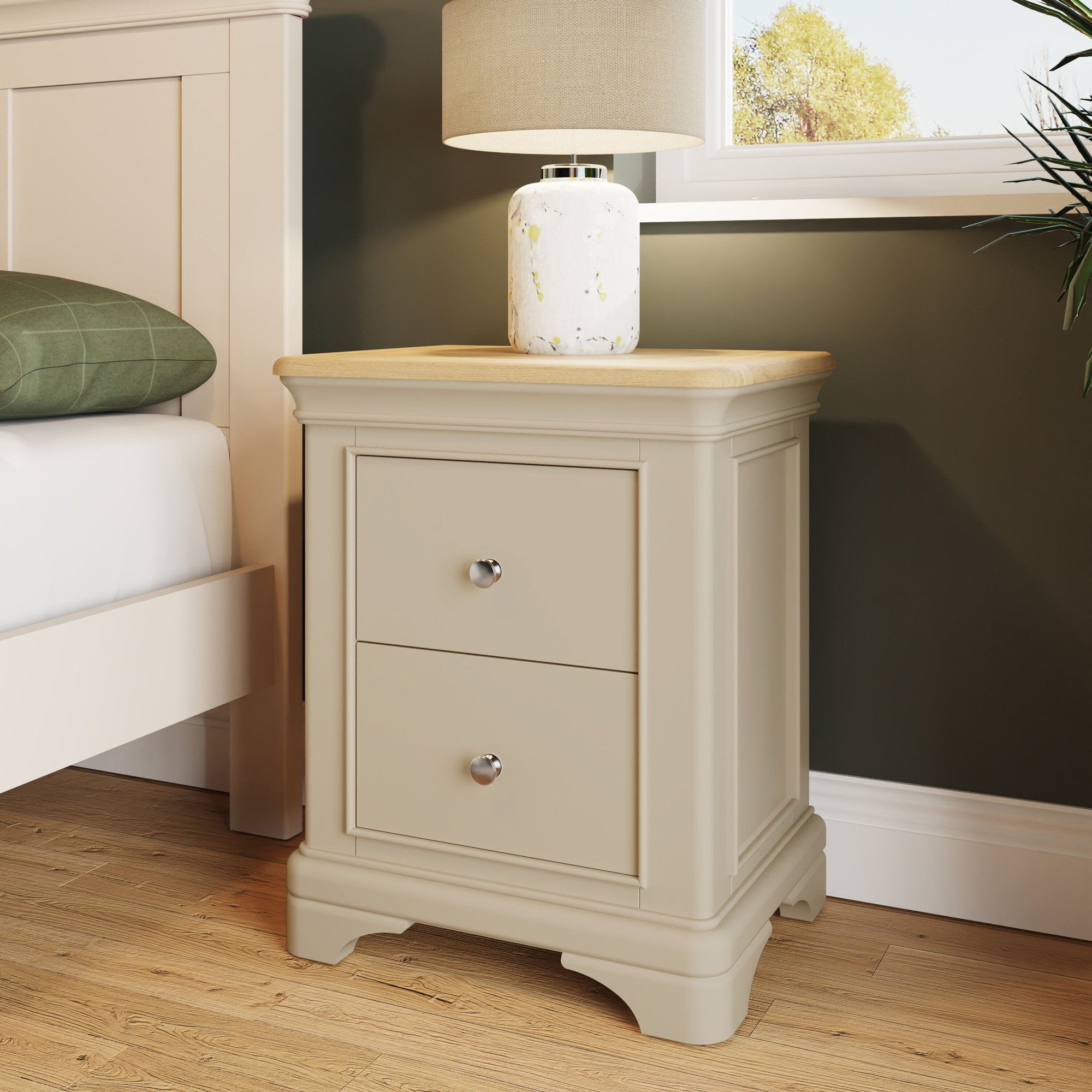 Ophelia & Co. Joulon 2 Drawer Bedside Table Nightstand Cabinet. Solid ...
